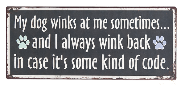 Dog Wink Code Sign | Catching Fireflies Boutique